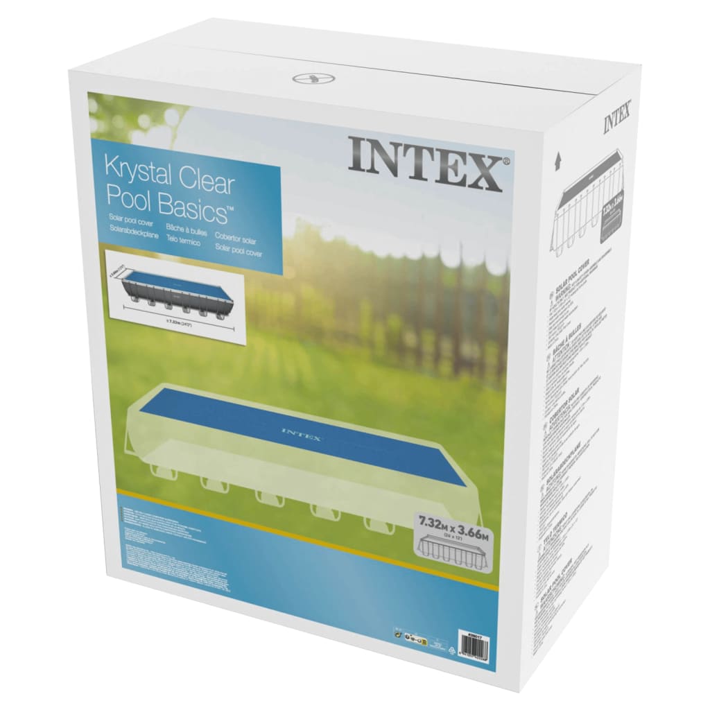Intex Solar Pool Cover Blue 716x346 cm Polyethylene | vidaXL.co.uk
