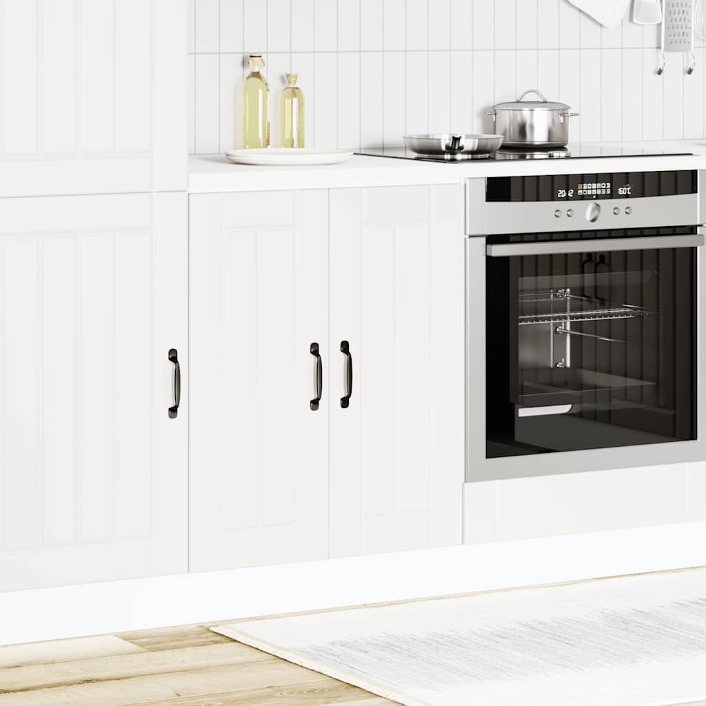vidaXL Kitchen Wall Cabinet with Glass Door Lucca Smoked Oak Engineered ...