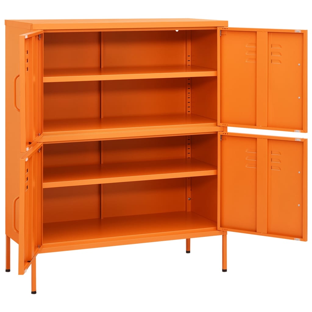 vidaXL Storage Cabinet Orange 80x35x101.5 cm Steel | vidaXL.co.uk
