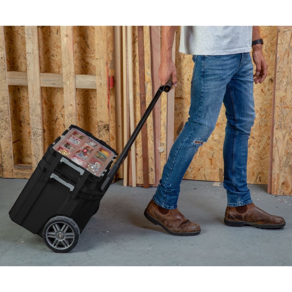 Keter Mobile Tool Case with Organiser Connect Black | vidaXL.co.uk