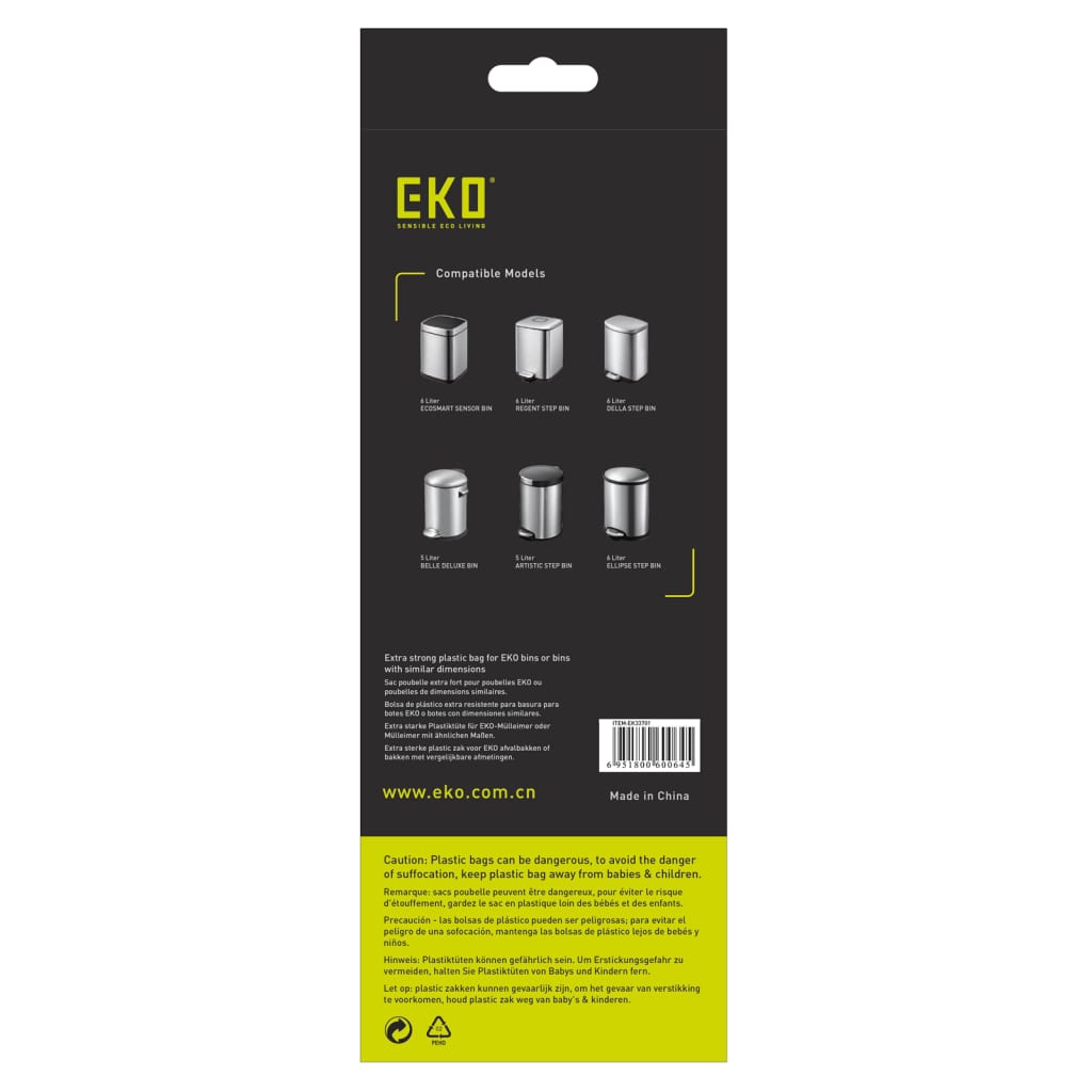 EKO Trash Bag Set A 3-6 L 24x30 pcs White | vidaXL.co.uk