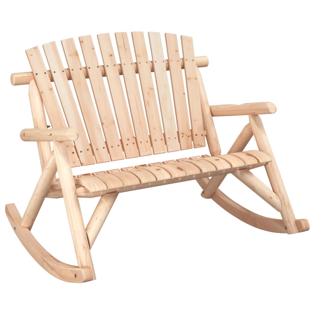 vidaXL 2-Seater Garden Rocking Bench 123x96x102 cm Solid Wood Spruce ...
