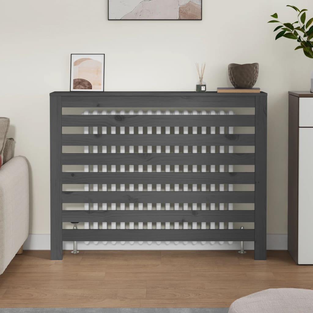 vidaXL Radiator Cover Grey 108.5x19x84 cm Solid Wood Pine | vidaXL.co.uk
