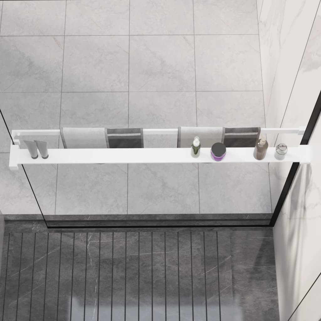 vidaXL Shower Shelf for Walk-in Shower Wall White 100 cm Aluminium ...