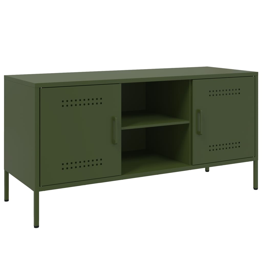 vidaXL TV Cabinet Olive Green 100.5x39x50.5 cm Steel | vidaXL.co.uk