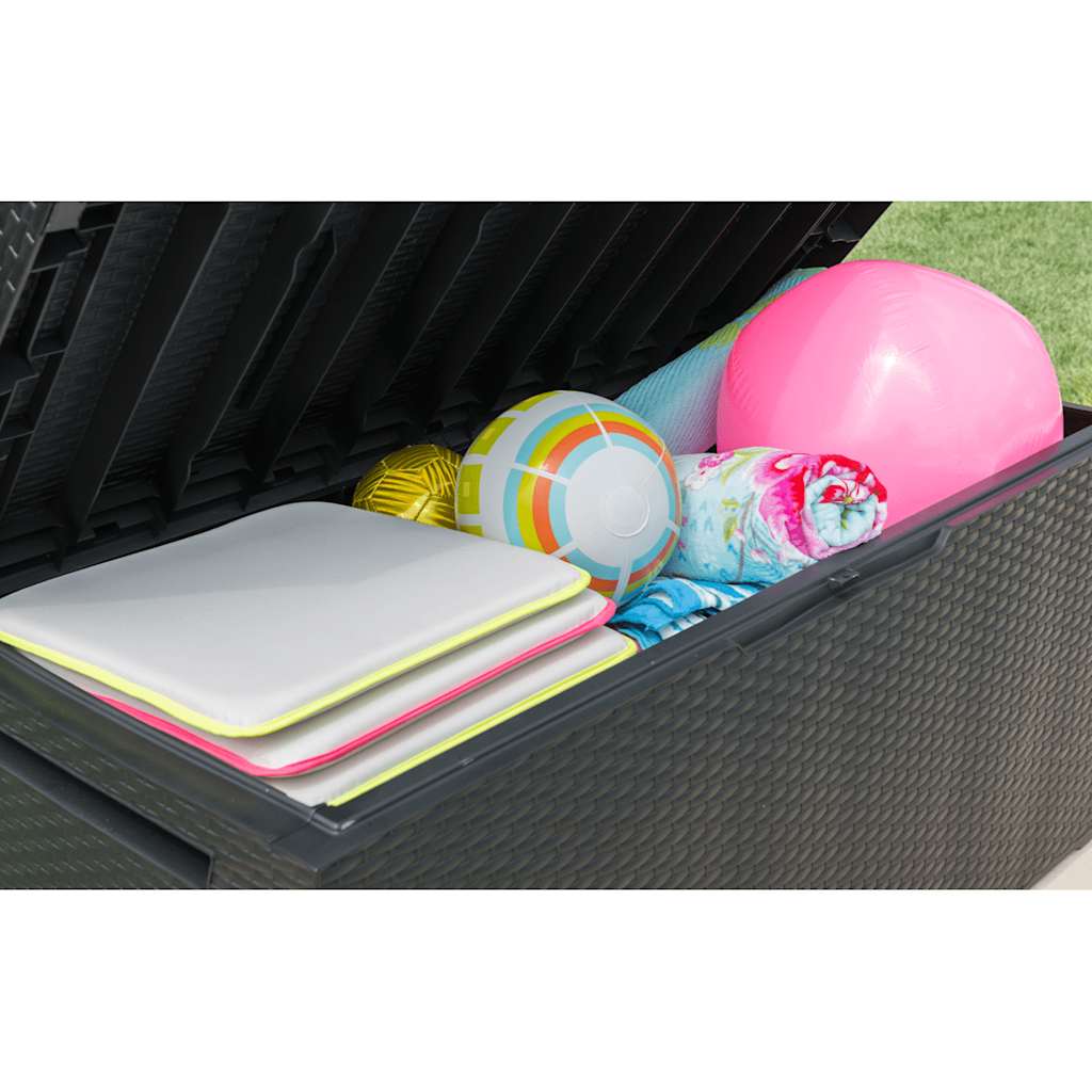 Keter Garden Storage Box Capri 302 L Anthracite Ecom | vidaXL.co.uk
