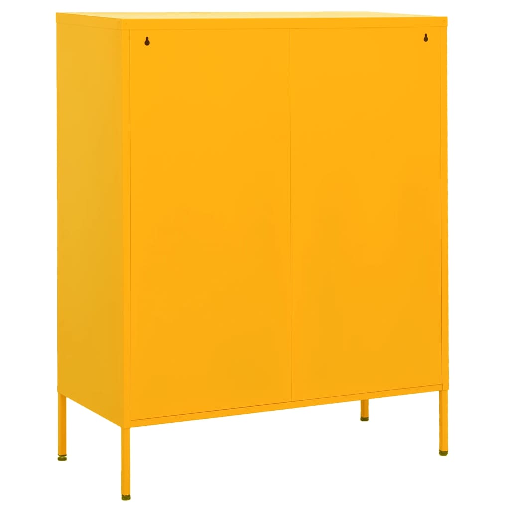 vidaXL Storage Cabinet Mustard Yellow 80x35x101.5 cm Steel | vidaXL.co.uk