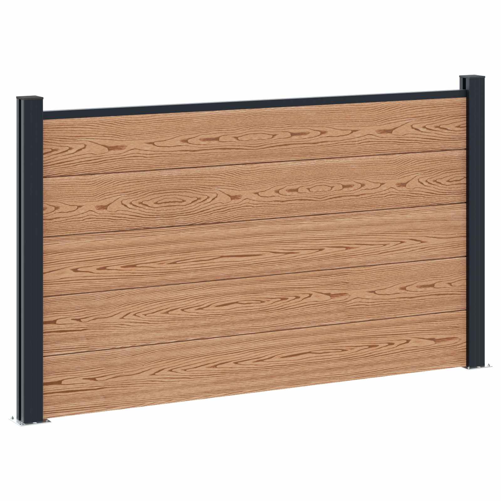 vidaXL Fence Set 3 pcs 526 x 105 cm WPC and Aluminium Brown | vidaXL.co.uk