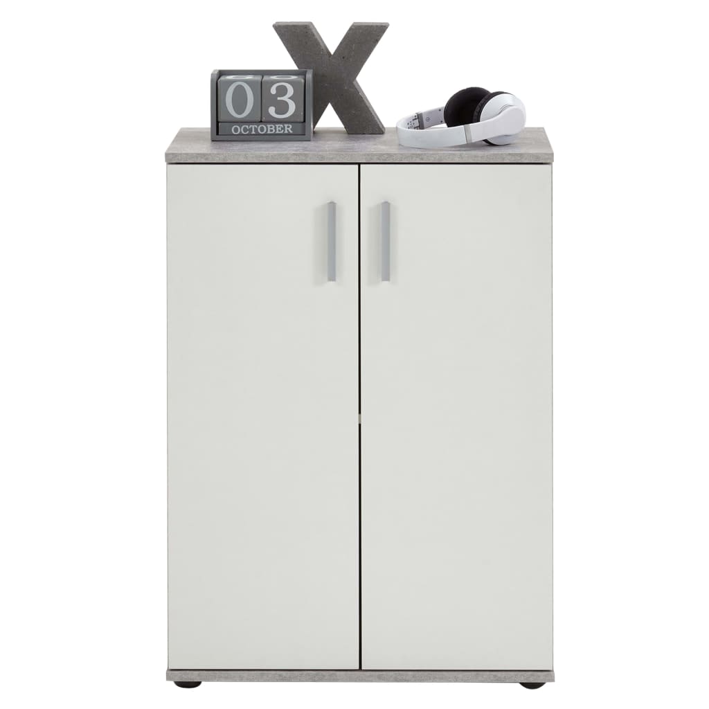 FMD Chest Cabinet with 2 Doors White and Grey | vidaXL.co.uk
